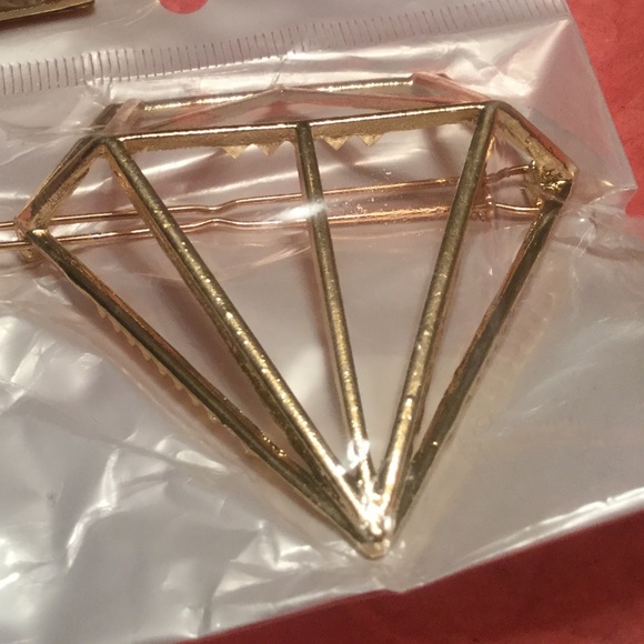 Accessories | Gold Hair Barrett Diamond Shape | Poshmark